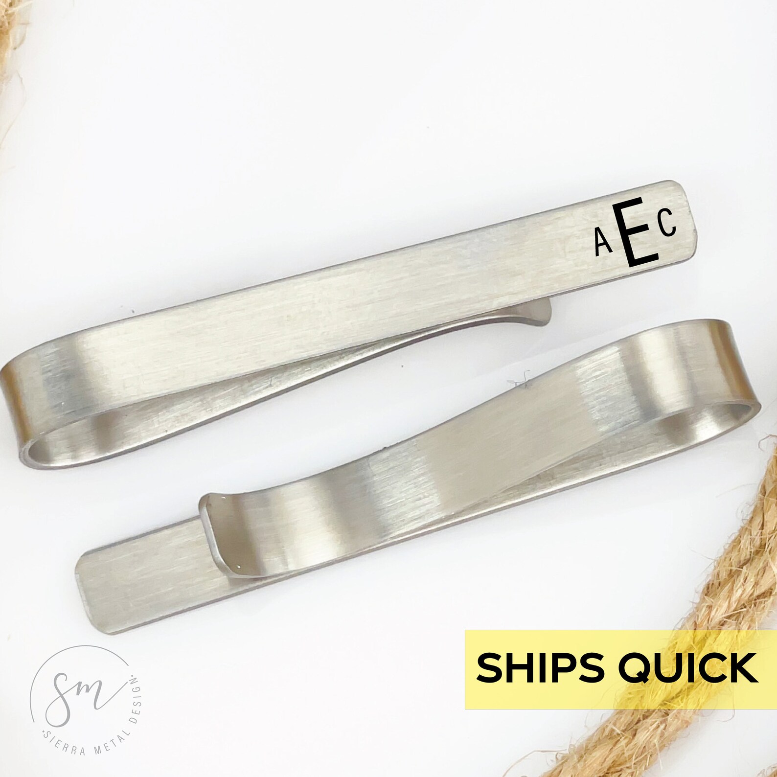 Monogram Tie Clip Personalized Tie Clip Monogram Tie Bar - Etsy