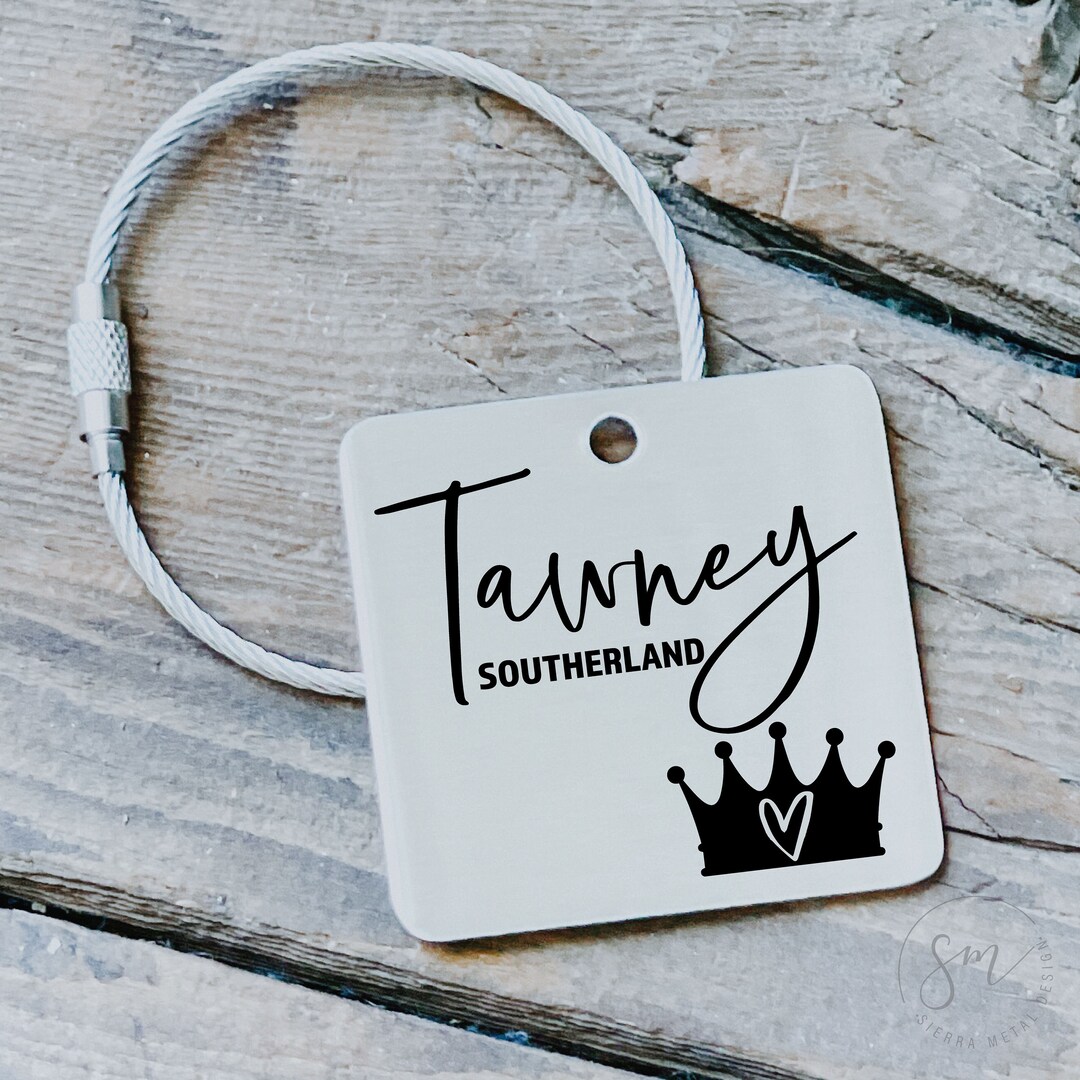 Crown Luggage Tag Personalized Luggage Tag Personalized Full - Etsy