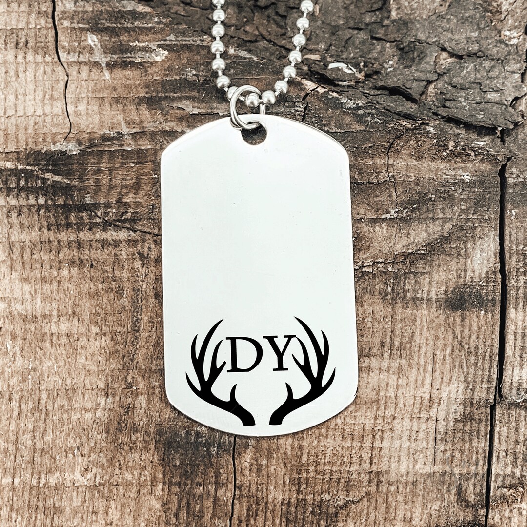 Personalized Men's Necklace Hunting Gift for Him Father's Day Gift Idea ...