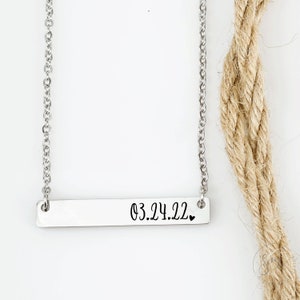 Personalized Date Necklace Personalized Necklace Wedding Date Birthdate ...