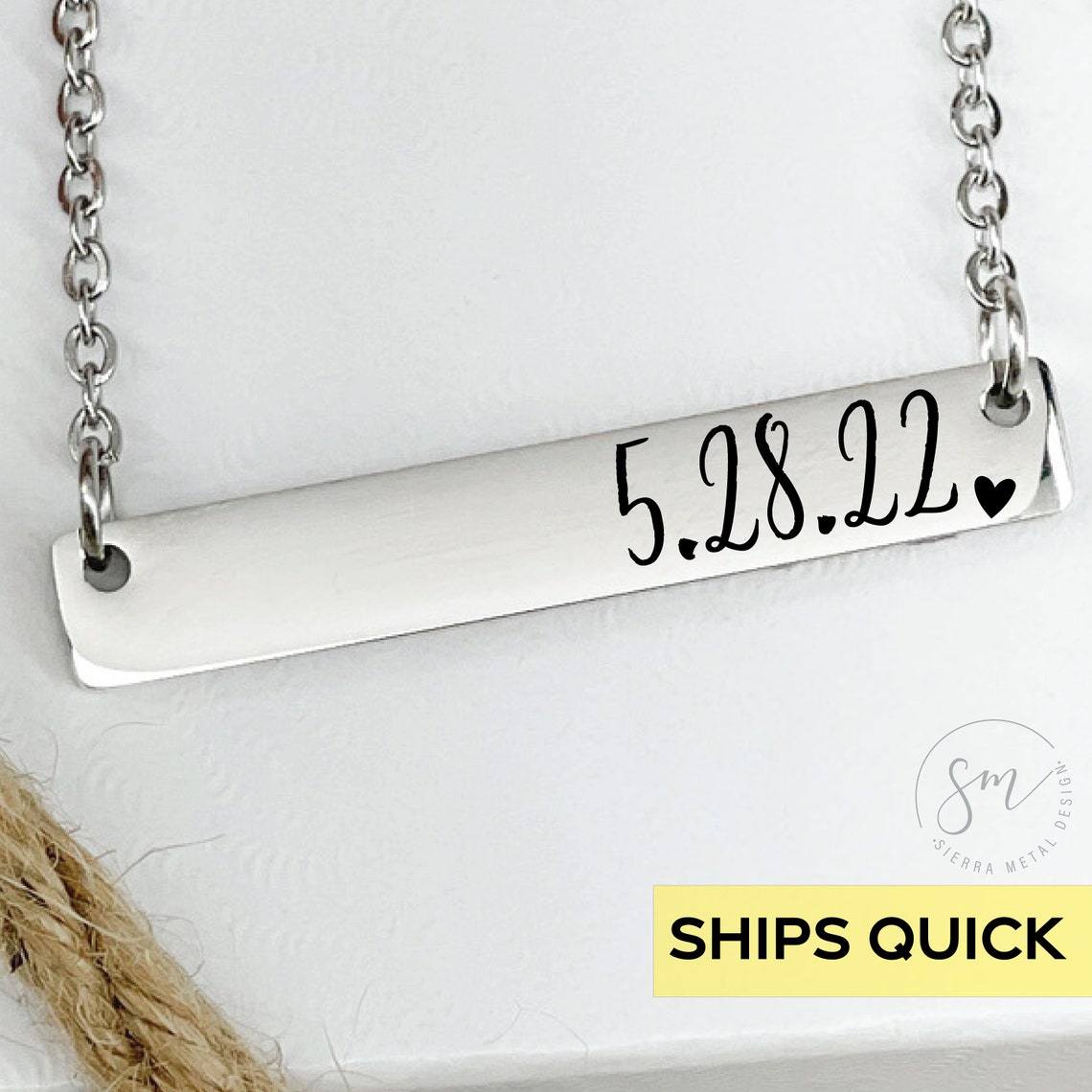 Personalized Date Necklace Personalized Necklace Wedding Date - Etsy