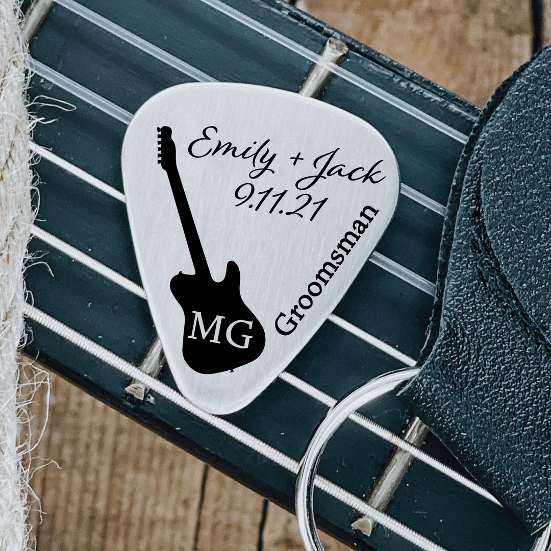 Personalized Groomsman Pick Gift Grooms Son Guitar Pick Gift Groomsmen ...