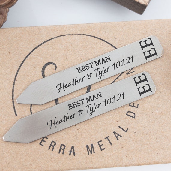 Personalized Best Man Initial Collar Stay Wedding Collar Stay | Etsy