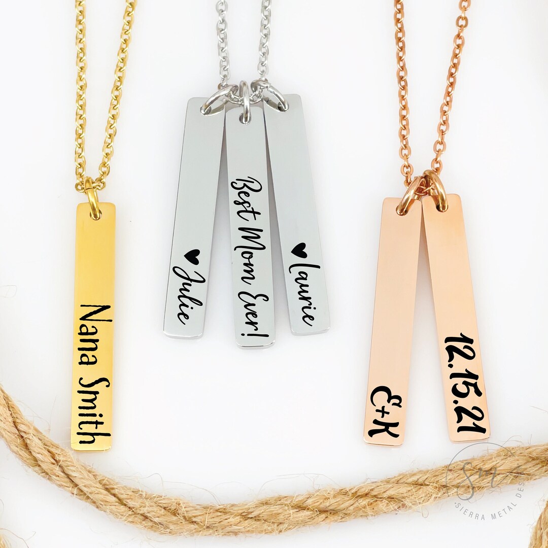 Custom Necklace Custom Jewelry Personalized Name Necklace Date Initial ...