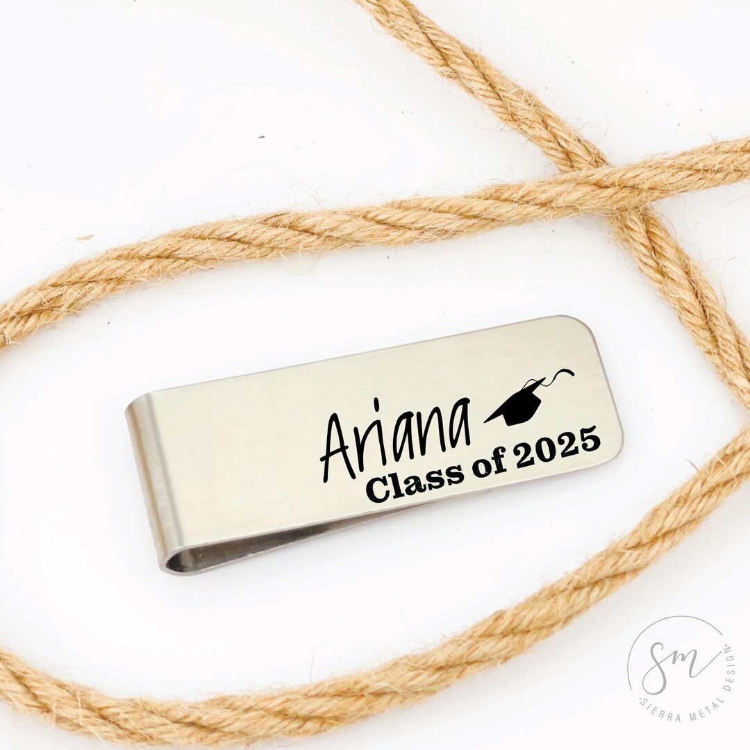 Personalized Graduation Money Clip Class of 2025 Grad Cap Personal ...
