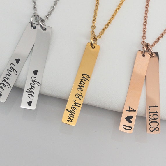 Custom Necklace Custom Jewelry Personalized Name Necklace Date | Etsy