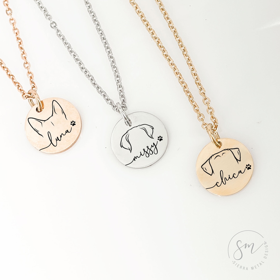 Personalized Dog Necklace | Custom Dog Ears | Custom Dog Name Necklace ...