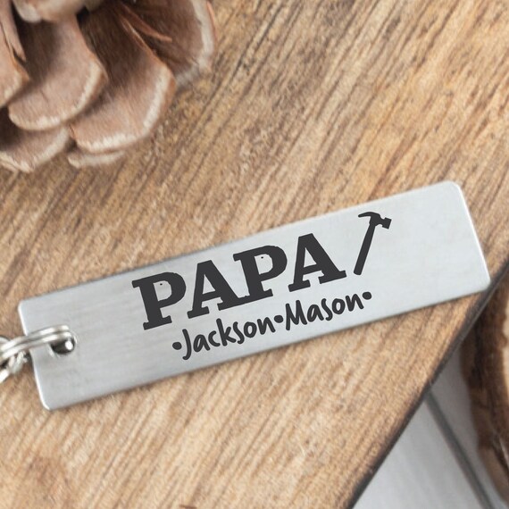 Personalized Papa Gift Hammer Keychain Grandpa Hammer Fathers | Etsy