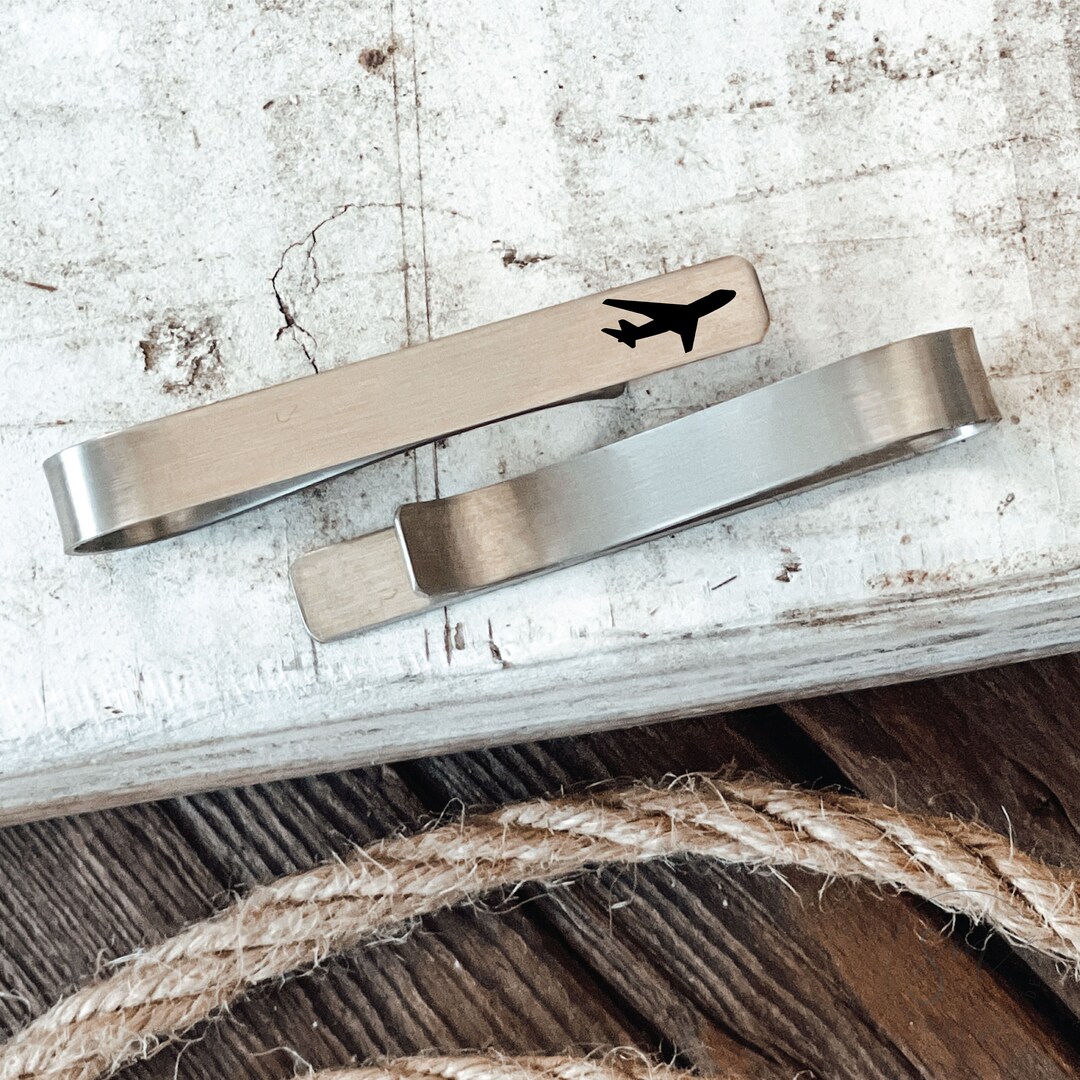 Pilot Gift Airplane Tie Clip Pilot Tie Clip Airplane Tie Bar - Etsy