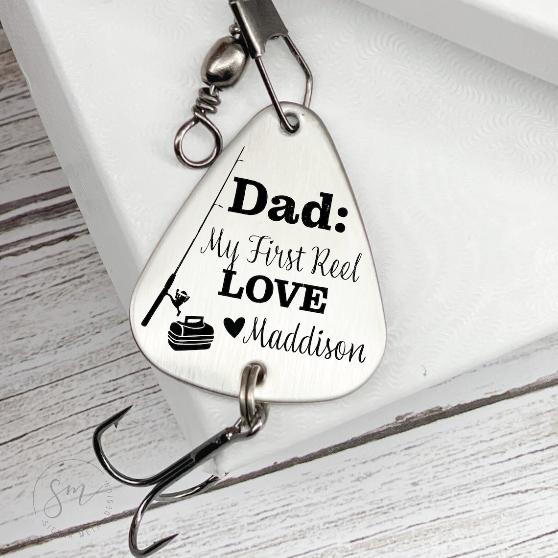 Personalized Dad Gift Dad Fishing Lure Dad My First Reel Love | Etsy