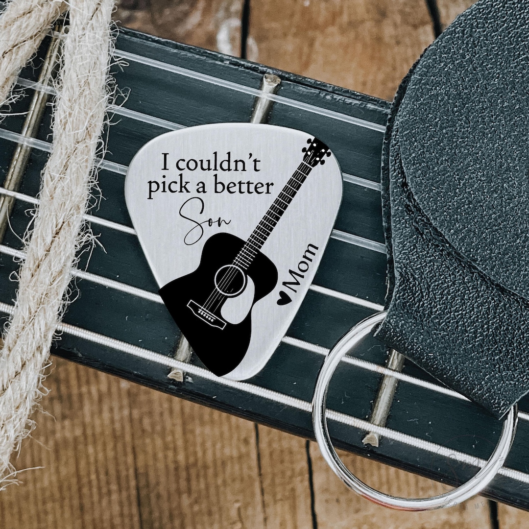 Gift for Son on Valentines Day From Mom Birthday Gift Son Guitar Pick ...