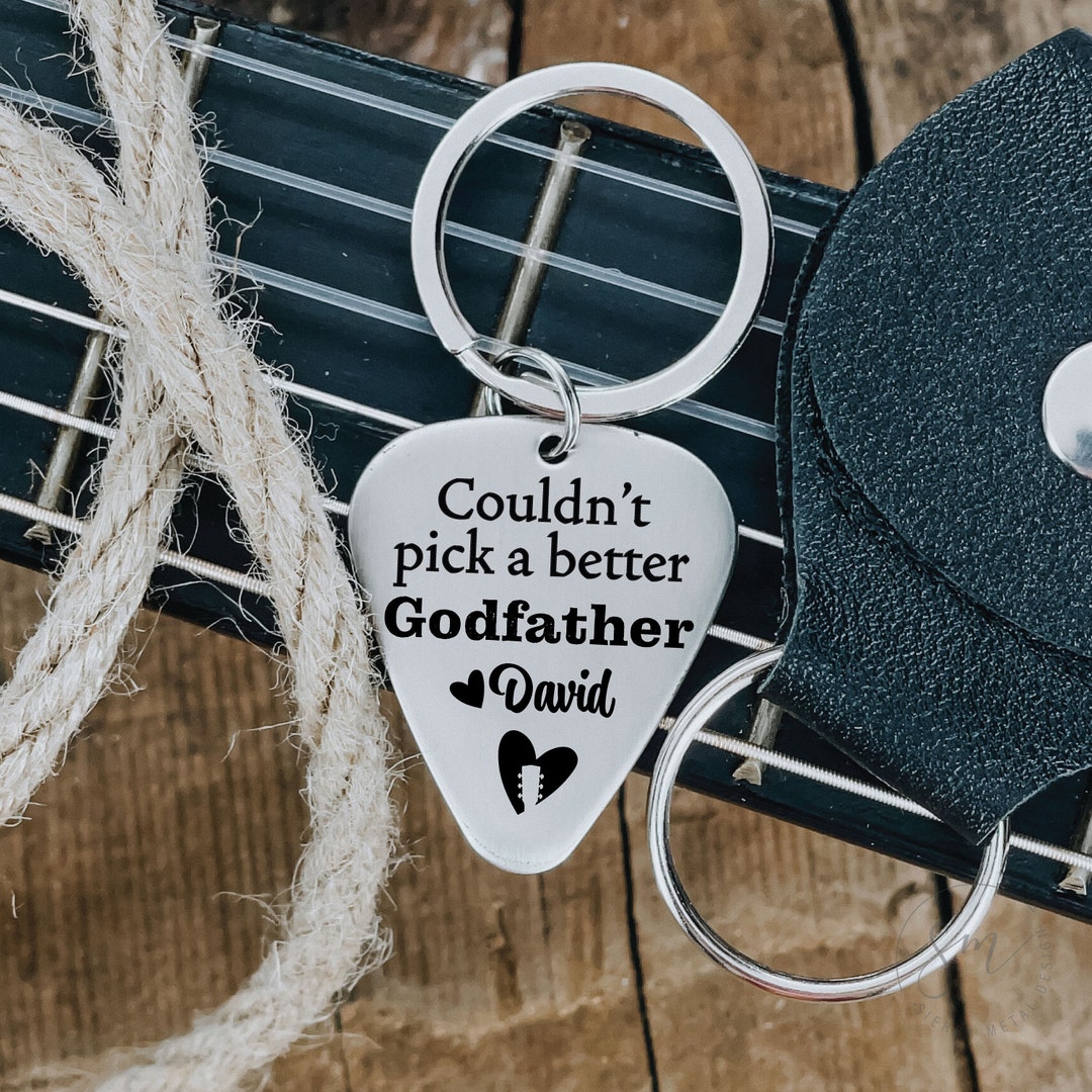 Godfather Keychain Personalized Father's Day Gift for Guitar Pick ...