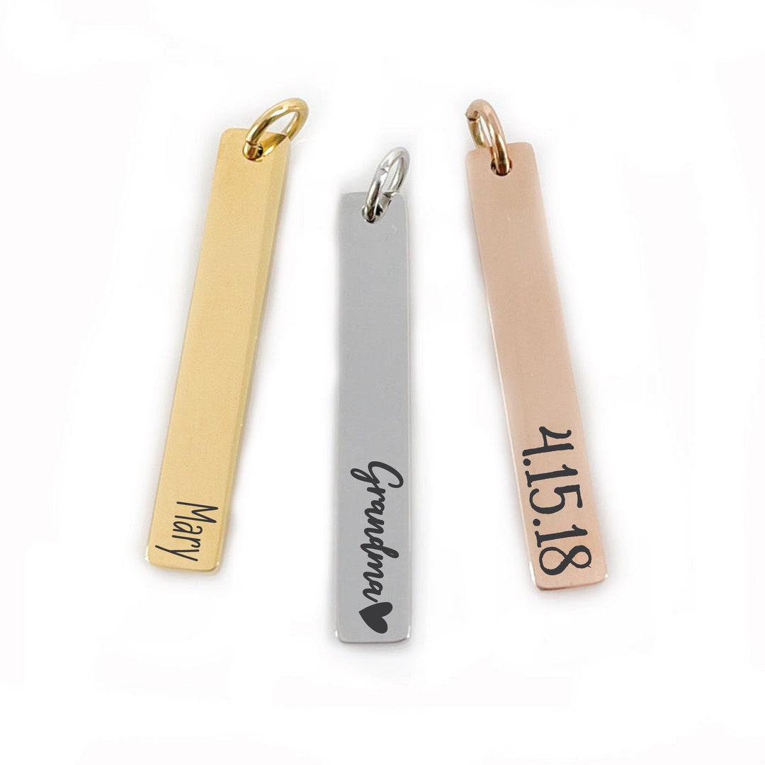 Personalized Bar Charmstainless Steel - Etsy