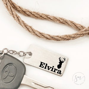 Personalized Antlers Keychain Hunting Keychain Deer Keychain Hunter ...