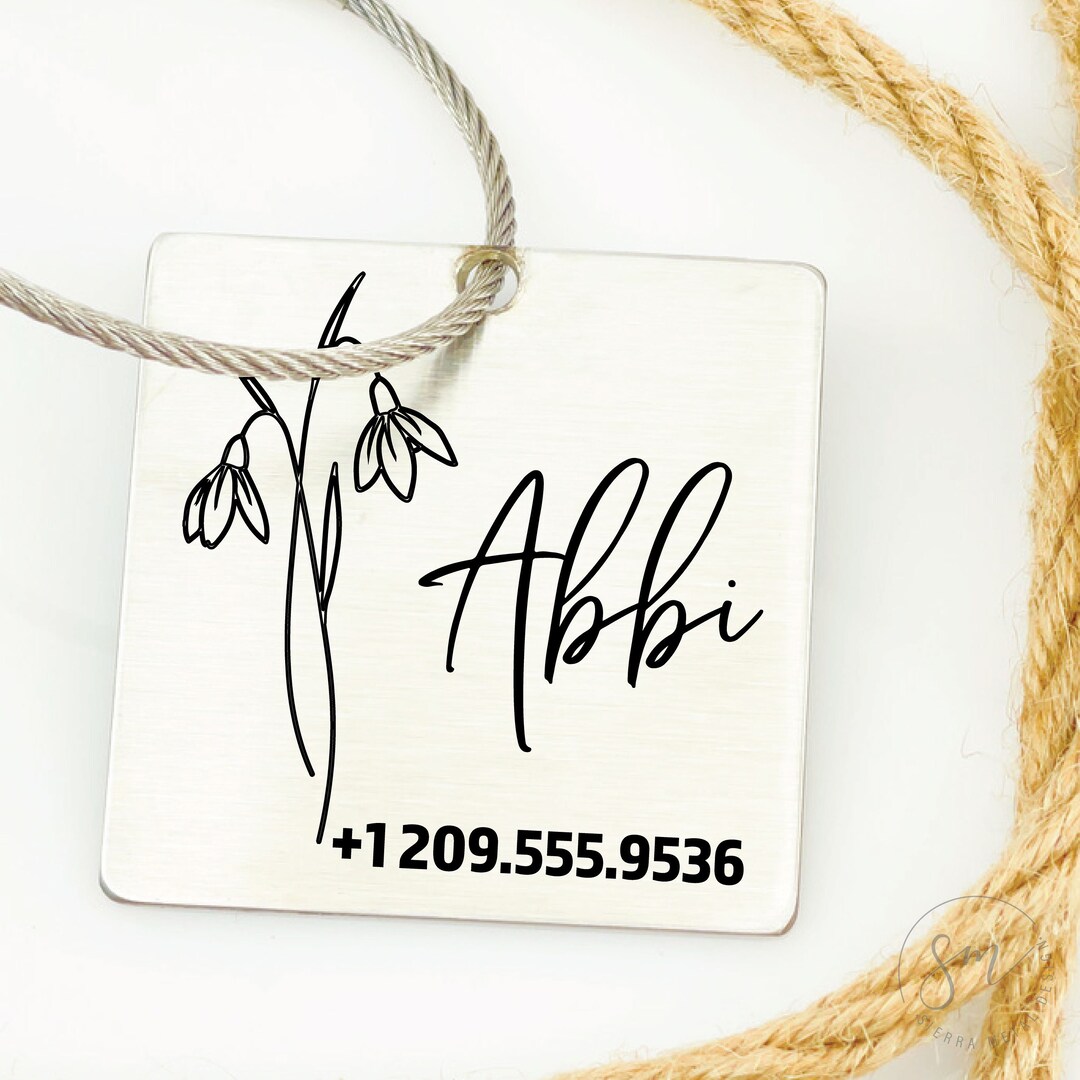 Birth Flower Luggage Tag | Personalized Luggage Tag Travel Gift Luggage ...