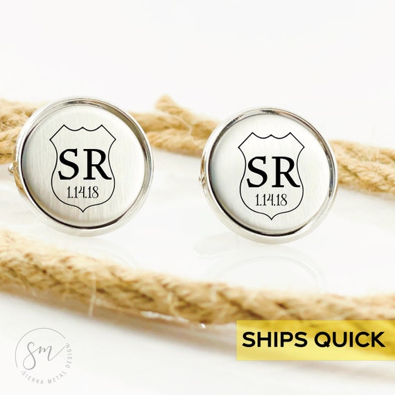 Personalized Cop Cufflinks Officer Gift for Police Gift Idea - Etsy