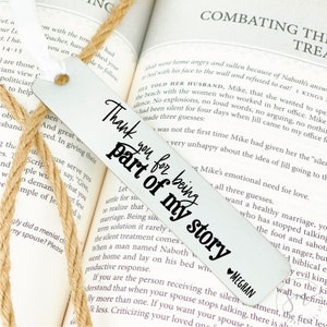 My Story Bookmark Thank You Being Part Love Gift Idea for Bookmark ...