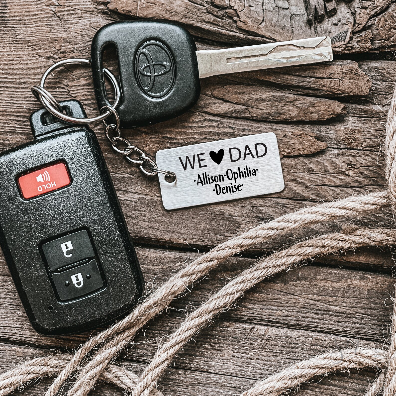 Gift for Dad From Kids Dad Keychain Dad Father's Day Gift for Dad Gift ...