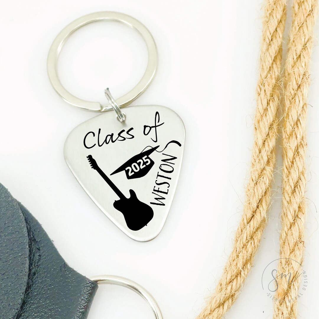 Class of 2025 Guitar Pick Keychain High School Graduation Gift Boy ...