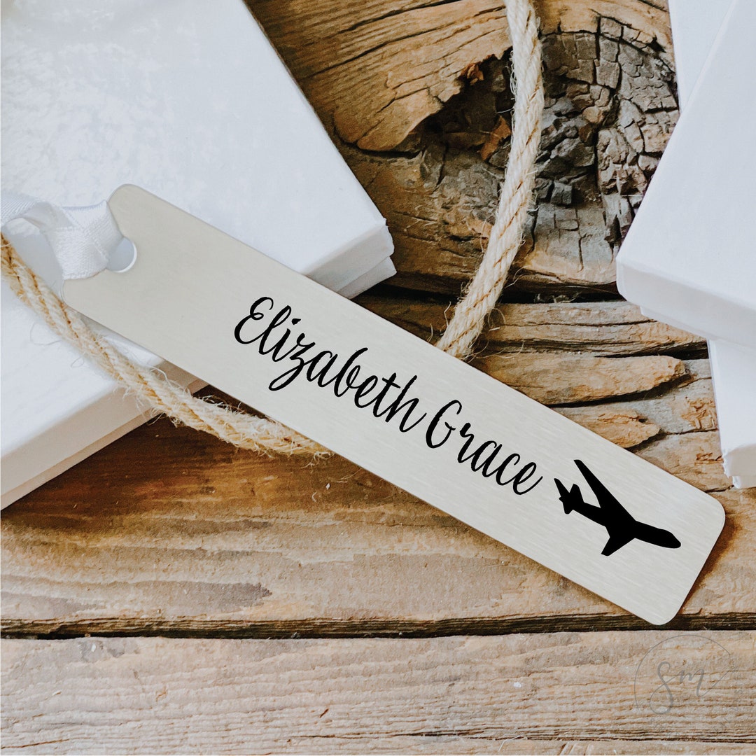 Personalized Airplane Bookmark Gift for Her Traveler Bookmark for ...
