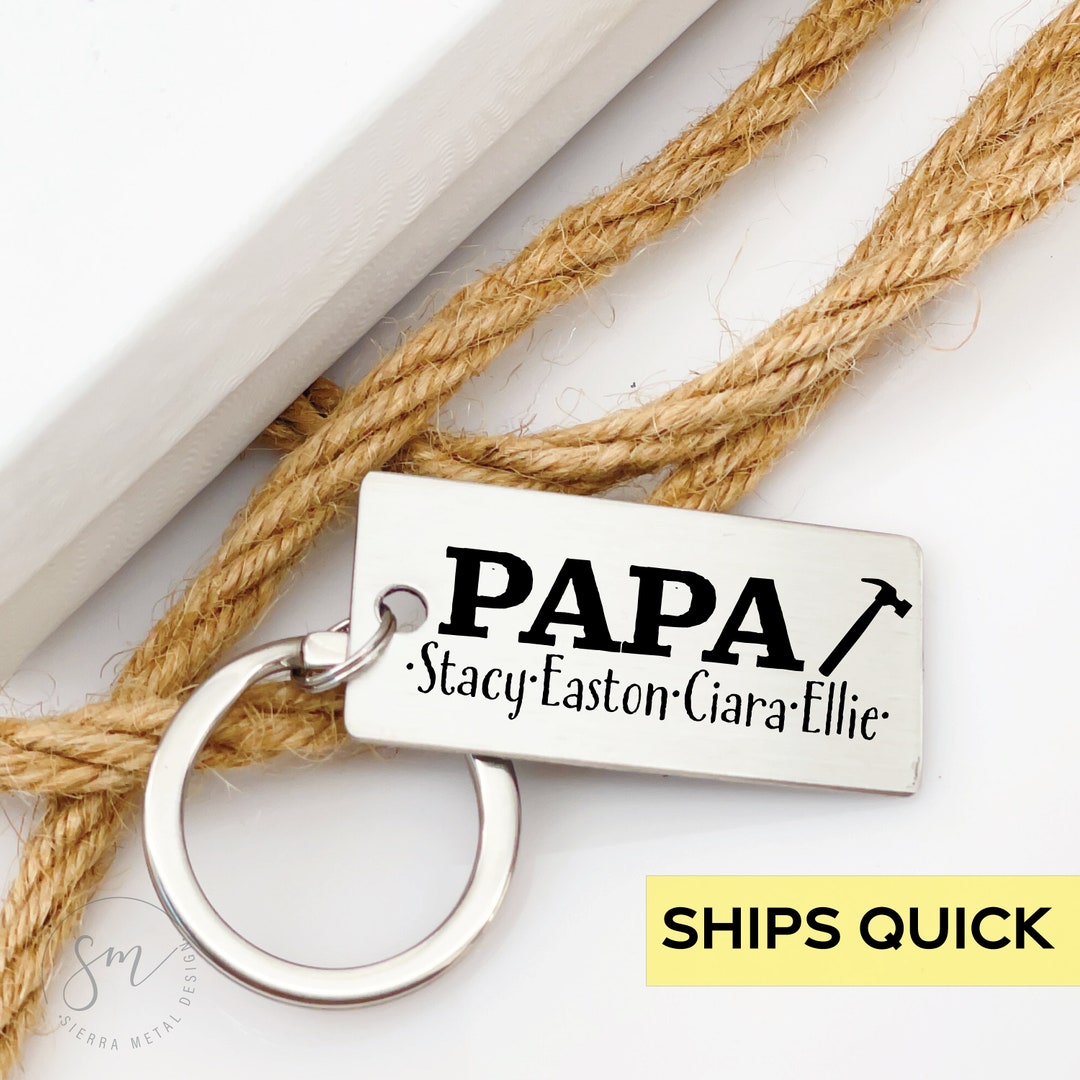 Personalized Papa Gift Hammer Keychain Grandpa Hammer Fathers - Etsy
