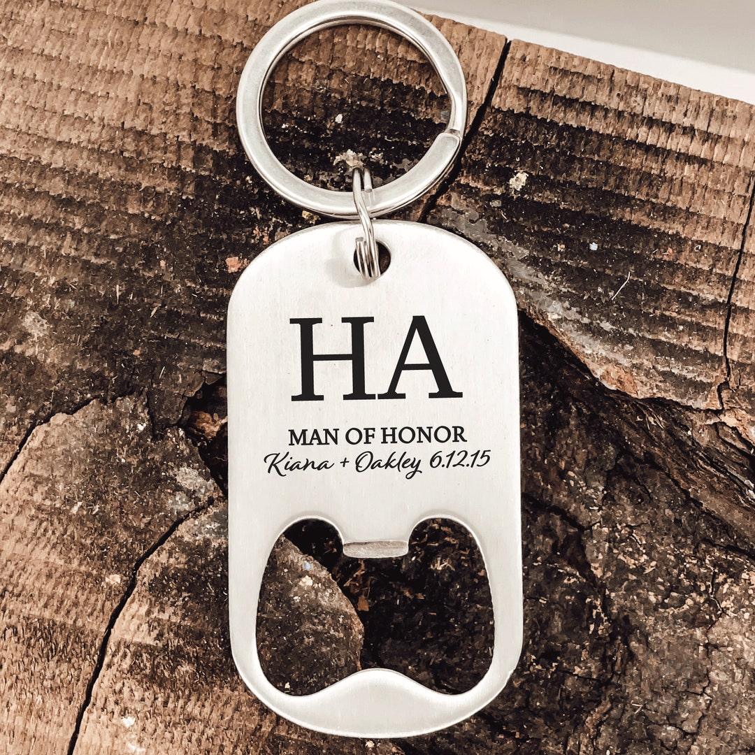 Man of Honor Bottle Opener Keychain Gift Personalized Bottle - Etsy