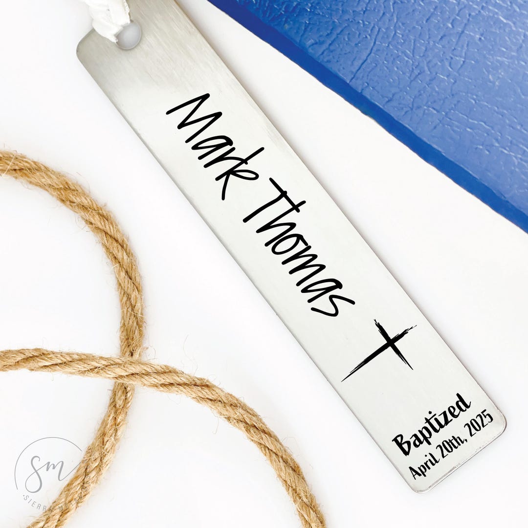 Personalized Baptism Bookmark Gift Idea for Friend Sister Bookmark ...