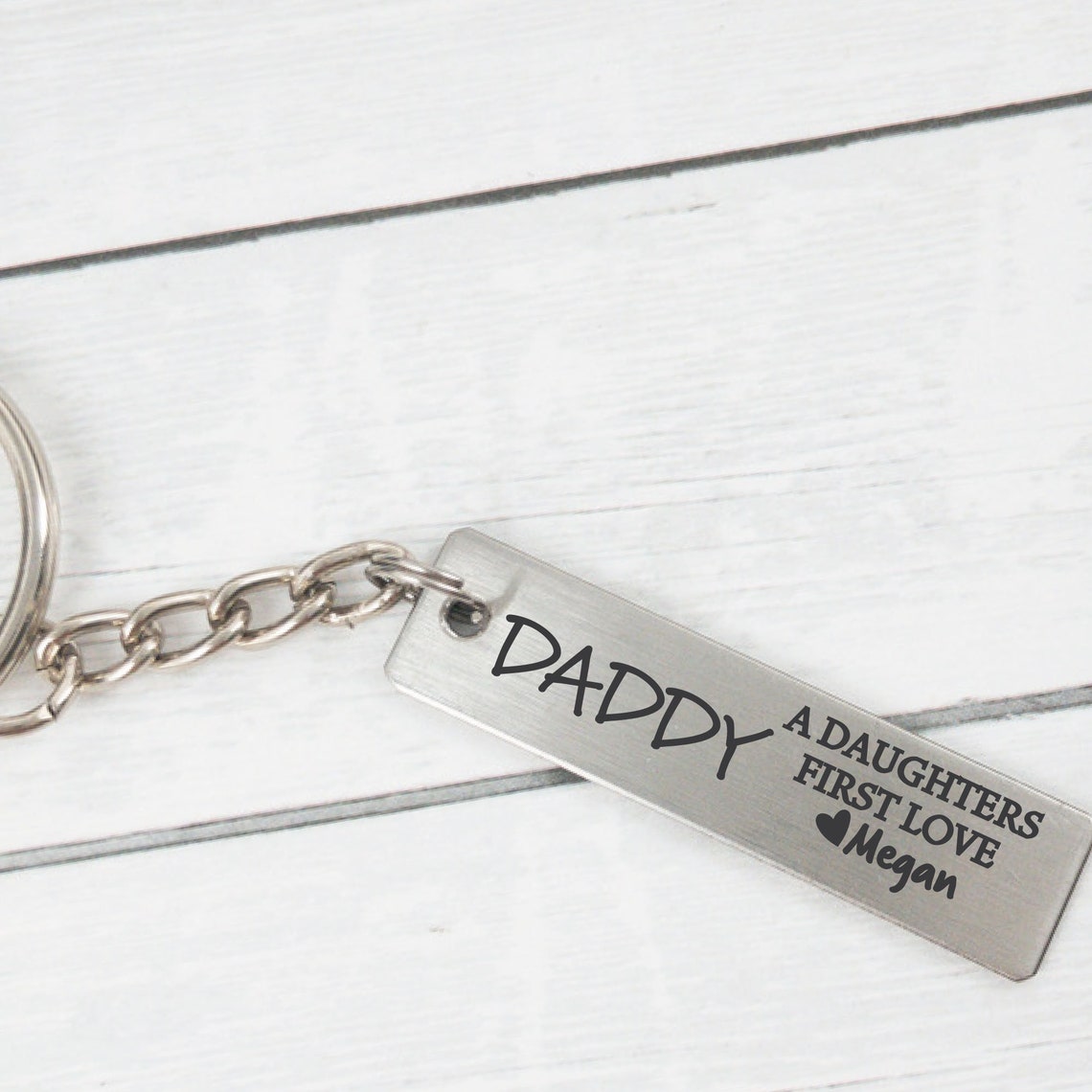 Gift for Dad From Daughter Daddy Keychain A Daughters First | Etsy