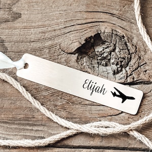 Personalized Airplane Bookmark Gift for Her Traveler Bookmark for ...