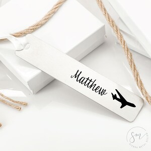 Personalized Airplane Bookmark Gift for Her Traveler Bookmark for ...