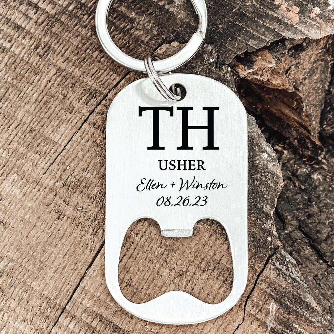 Gift Personalized Usher Gift Bottle Opener Keychain Gift Idea - Etsy