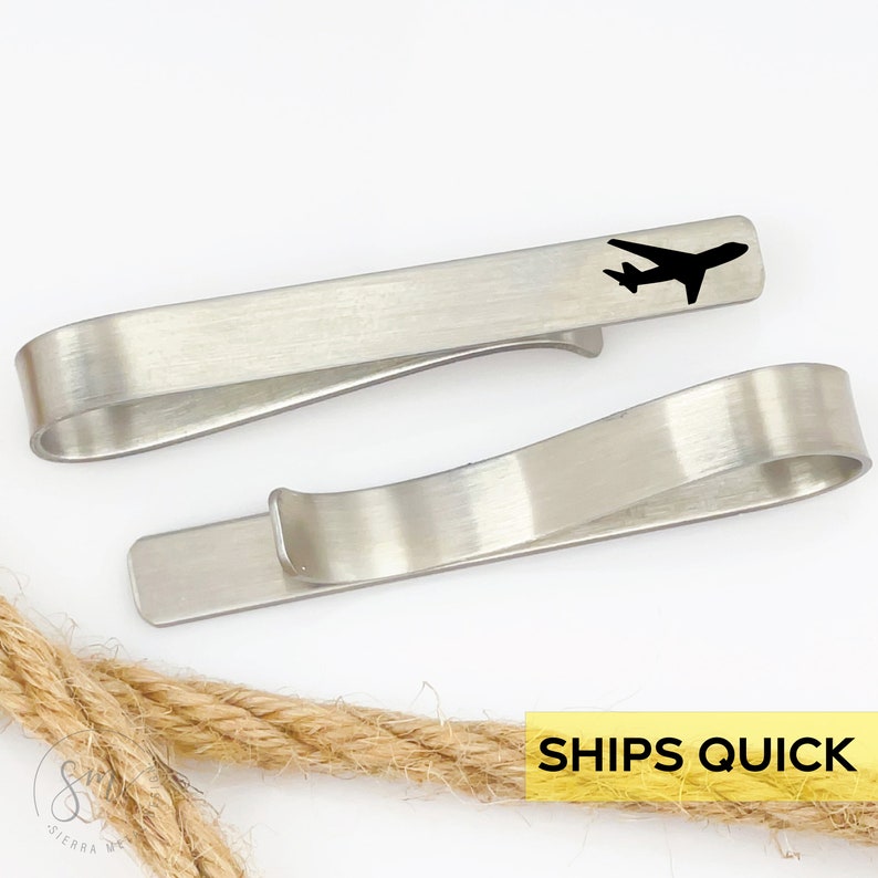 Pilot Gift Airplane Tie Clip Pilot Tie Clip Airplane Tie Bar - Etsy