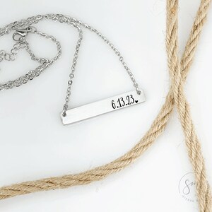 Personalized Date Necklace Personalized Necklace Wedding Date Birthdate ...