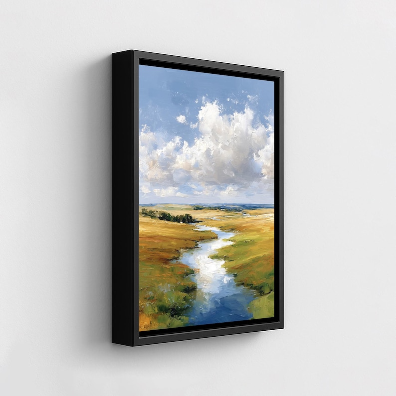 Kansas Prairie River Art Print, Midwest Landscape - Etsy
