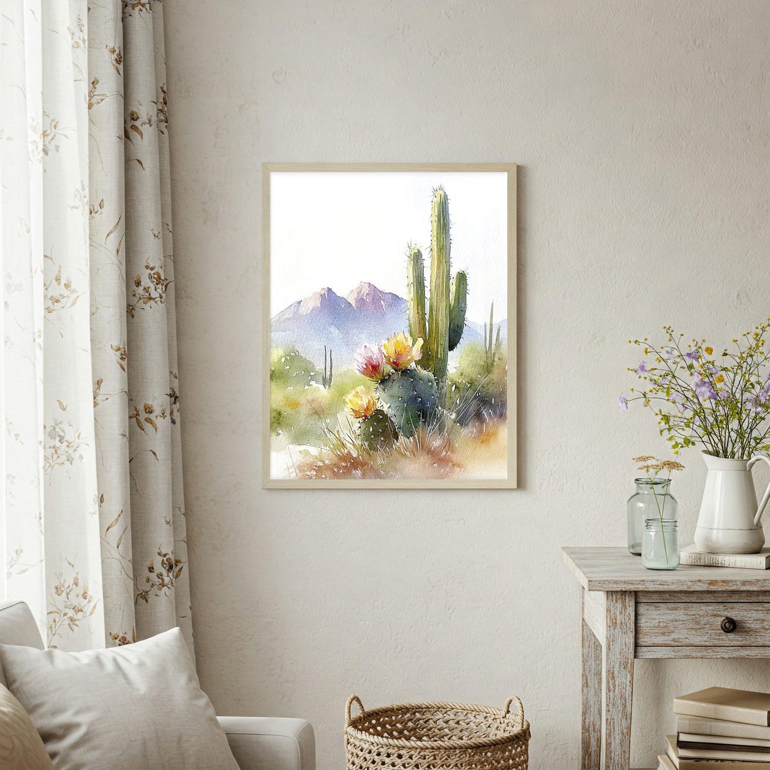 Saguaro Cactus Watercolor Art Print: Sonoran Desert Landscape - Etsy