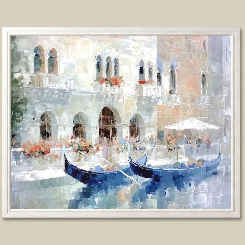 Venice Gondola Art Print: Italian Canal Cityscape - Etsy