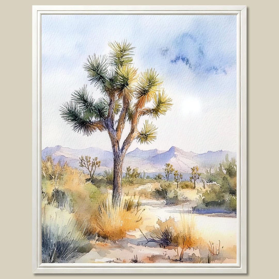 Joshua Tree Painting California Desert Watercolor Art Print Southwest ...