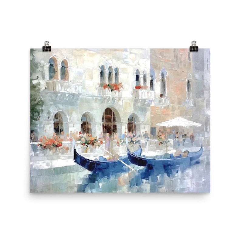 Venice Gondola Art Print: Italian Canal Cityscape - Etsy