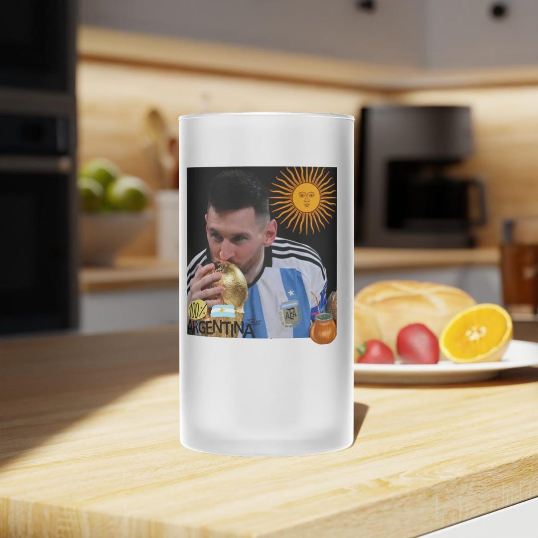 Frosted Glass Beer Mug Messi World Cup - Etsy