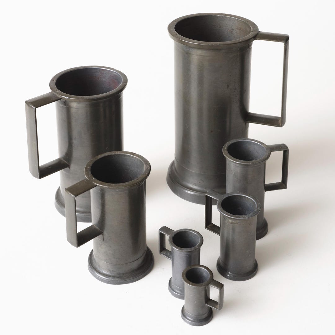 French Pewter Measuring Cups/tankards (set of 7) - Etsy