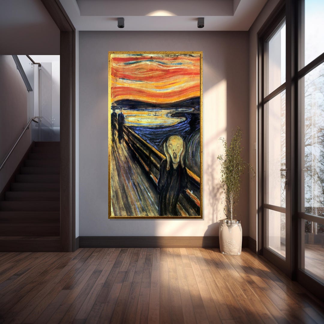 The Scream Canvas, Expressionist Art, Iconic Scream Poster, Wall Art ...