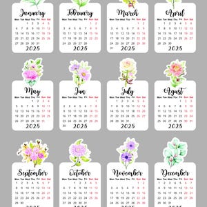 2025 Special-cut Floral Calendar - Etsy