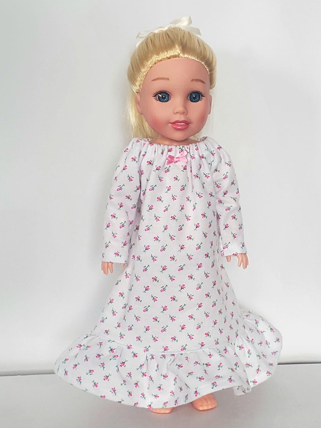 14.5 INCH DOLL Nightgown Flannel Rosebud Clothes Fit Wellie Wishers ...