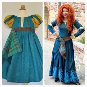 MERIDA Size 3 4 3/4 Peasant Princess Dress Toddler Girls Cotton Costume Ready to Ship - Etsy