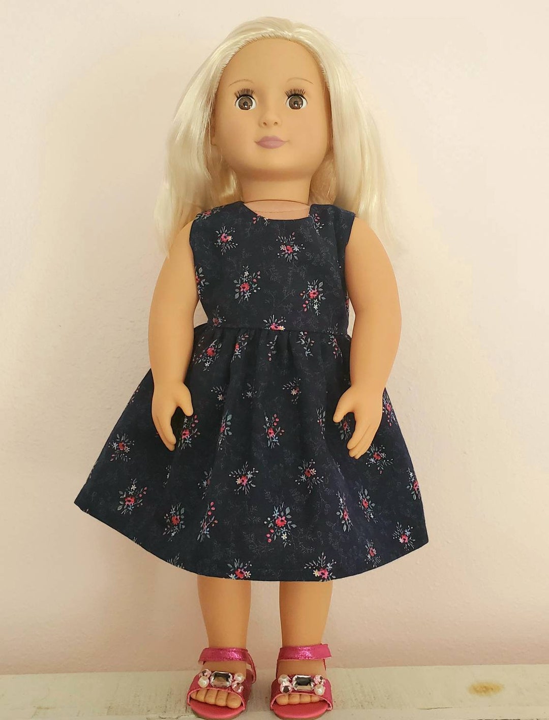 18 INCH DOLL Dress Navy Prairie Floral - Etsy