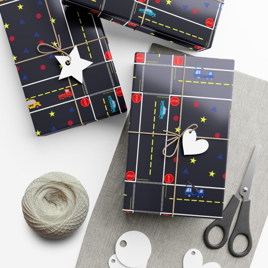 Road Map Toy Car Gift Wrap Papers - Etsy