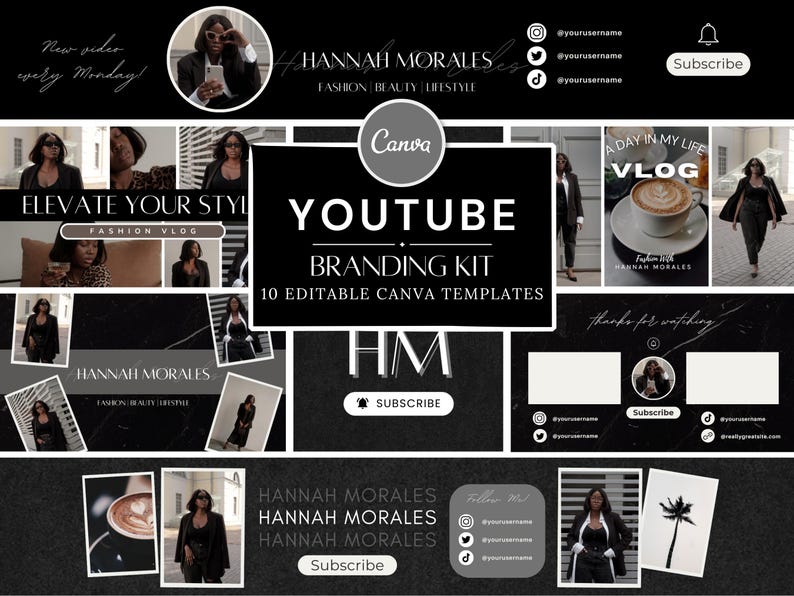 Youtube Brand Kit | Modern Channel Banner, Intro, Outro & Video ...