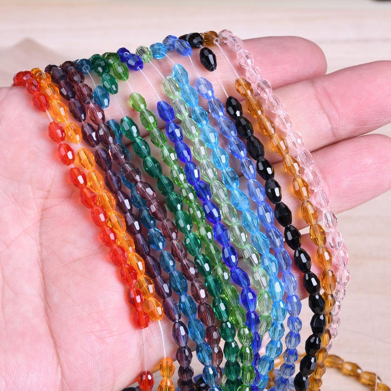 Oval Shape 6x4mm 8x6mm 11x8mm Faceted Crystal Glass Loose Beads for ...