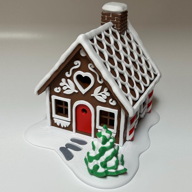 3D Printed Gingerbread House – Holiday Tabletop Decor With Santa - Etsy