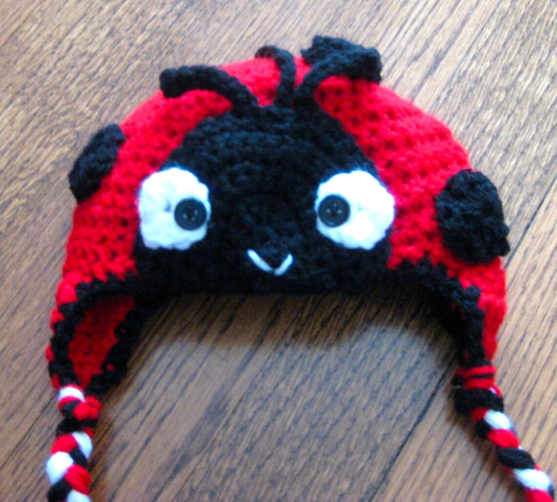 Hat, Lady Bug, Baby, Toddler, Child, Teen, Adult, Handmade - Etsy